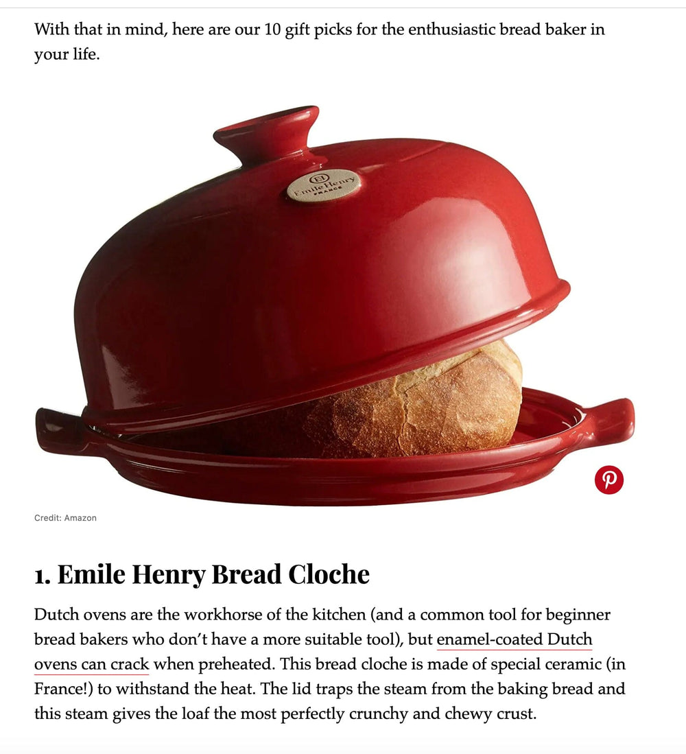 This bread cloche is made of special ceramic (in France!) to withstand ...